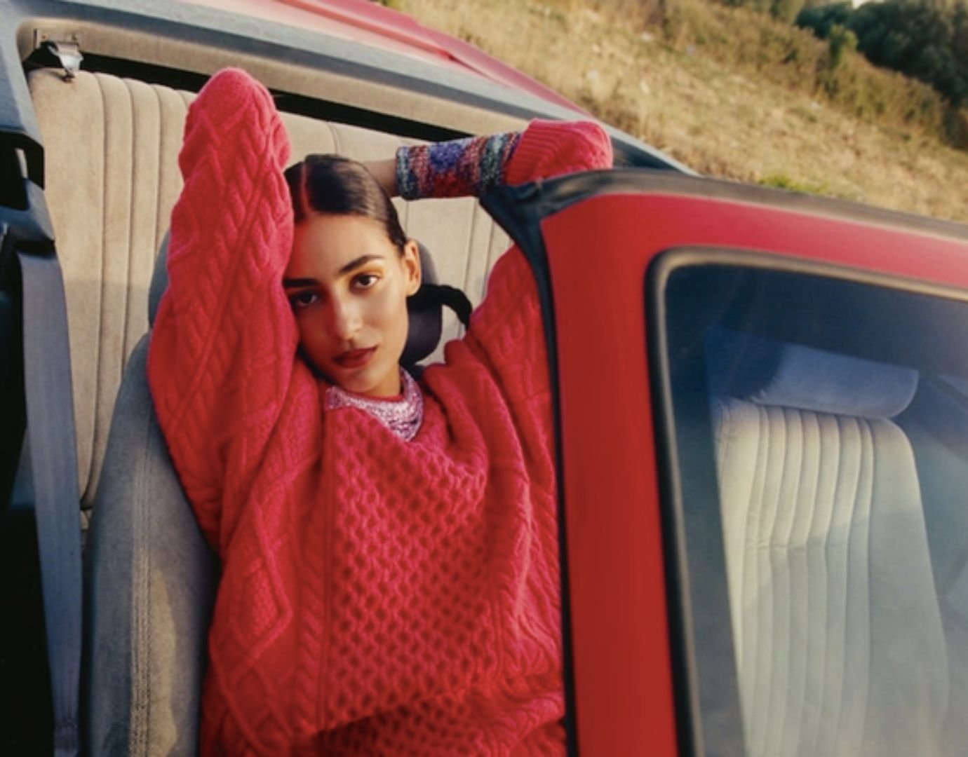 Nora Attal, a British-Moroccan model, poses for an Italian luxury ...